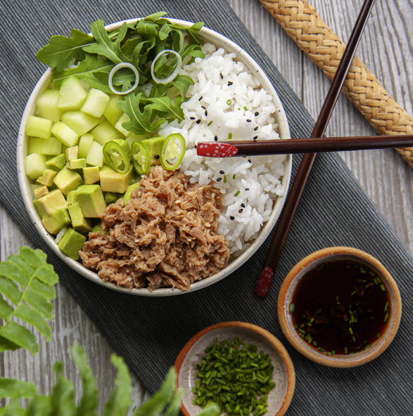 Imagen receta Bowl de arroz con Atún con Salsa de Soya